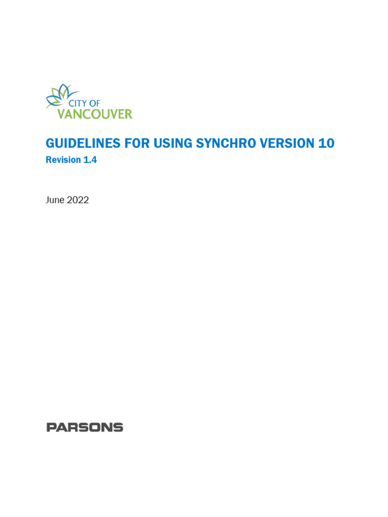 Synchro Modelling Guidelines | PDF | Traffic | Traffic Light