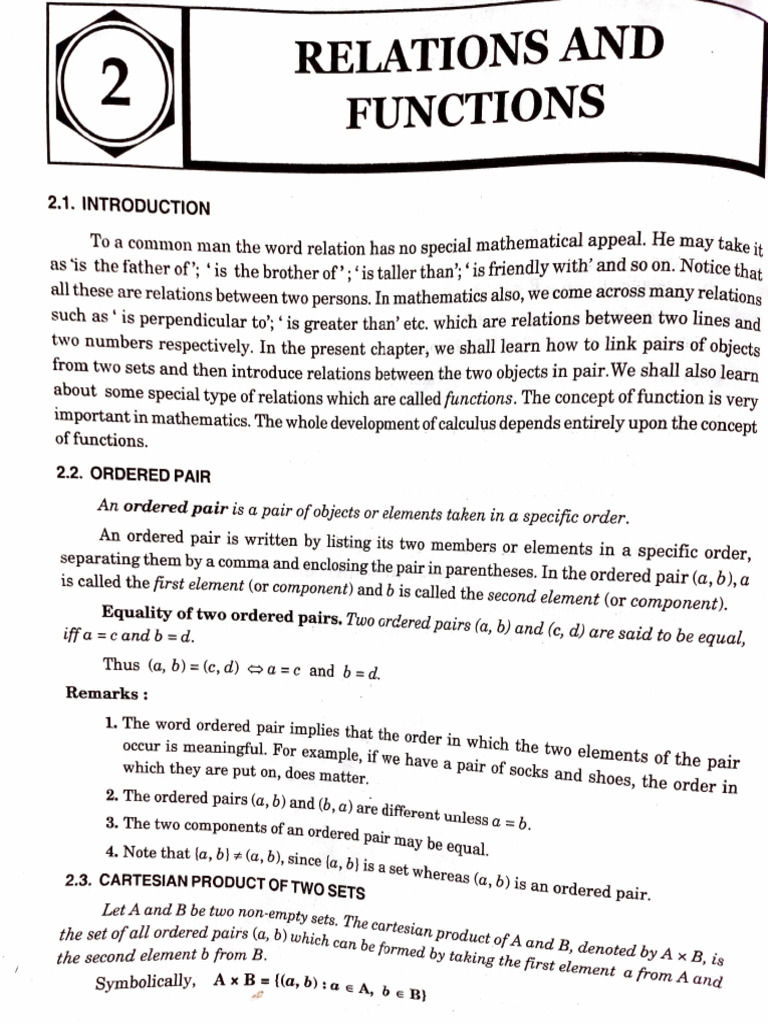 Basics of Relations and Functions... | PDF