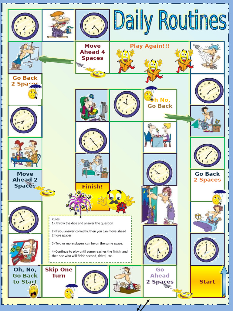 Daily Routine and Time Game Board | PDF