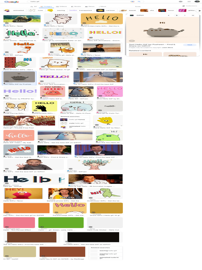 Cute and Funny Hello GIFs Collection | PDF | Internet Search | Search ...