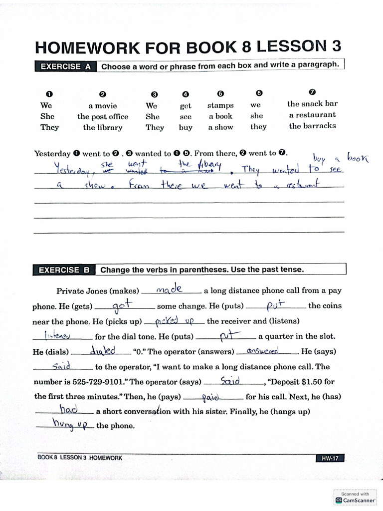 Homework Book 8 Lesson 3 | PDF