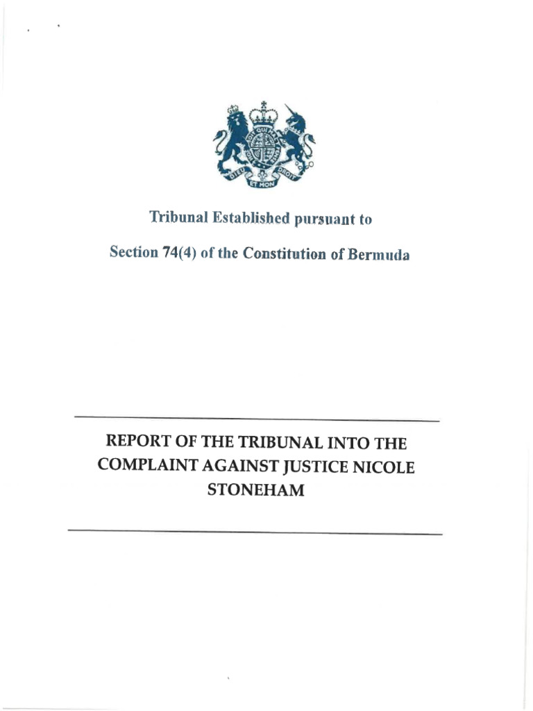 Report of The Tribunal Into The Complaint Against Justice Stoneham | PDF