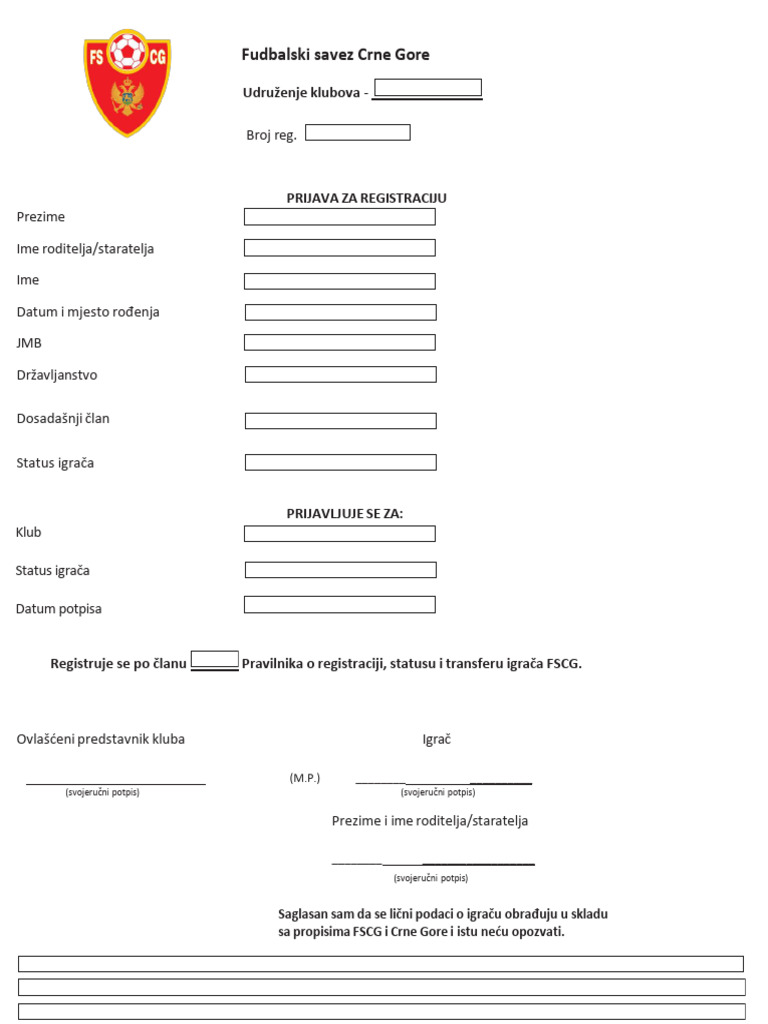 Prijava Za Registraciju 27012025 | PDF