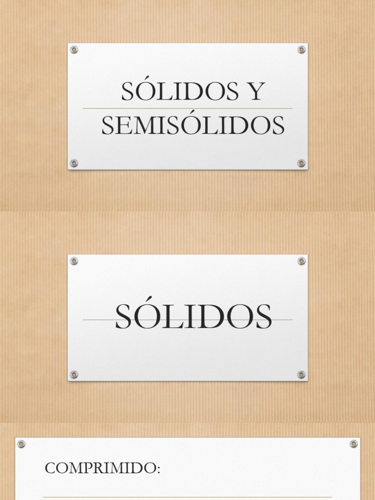 Formas Farmacéuticas: Sólidos y Semisólidos | PDF | Tableta (Farmacia ...