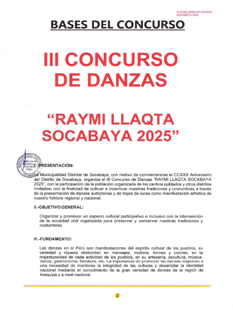 Concurso de Danzas 2025 Final | PDF