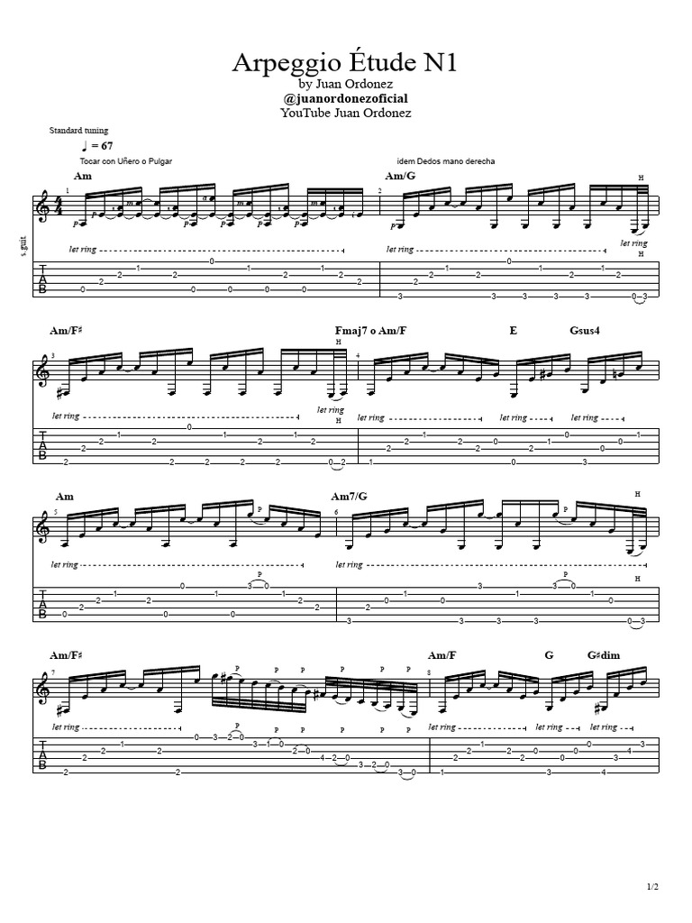 Arpeggio Etude 1 (By Juan Ordonez) | PDF