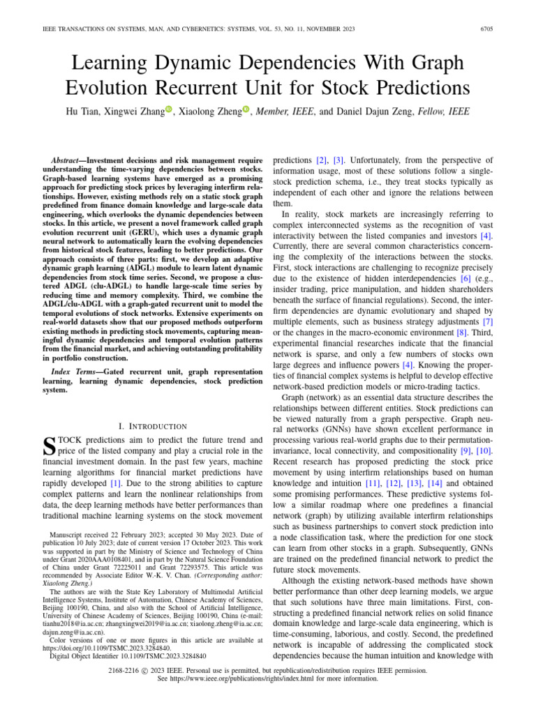 Learning Dynamic Dependencies With Graph Evolution Recurrent Unit for Stock Predictions | PDF ...