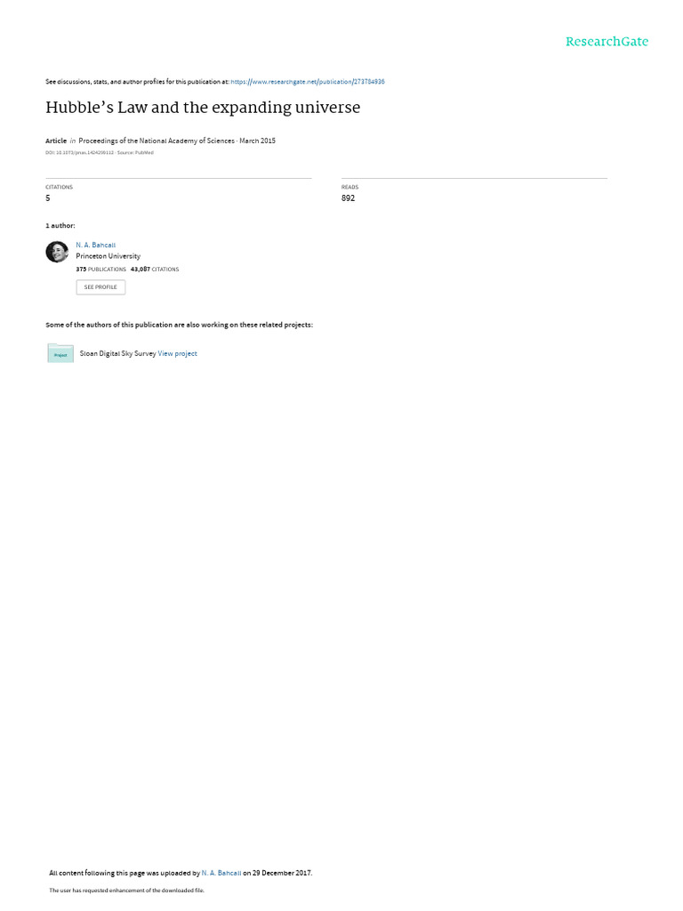 Hubbles Law and The Expanding Universe | PDF | Redshift | Universe