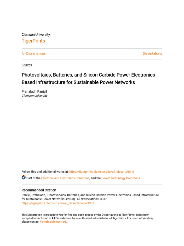 Photovoltaics Batteries and Silicon Carbide Power Electronics B | PDF ...