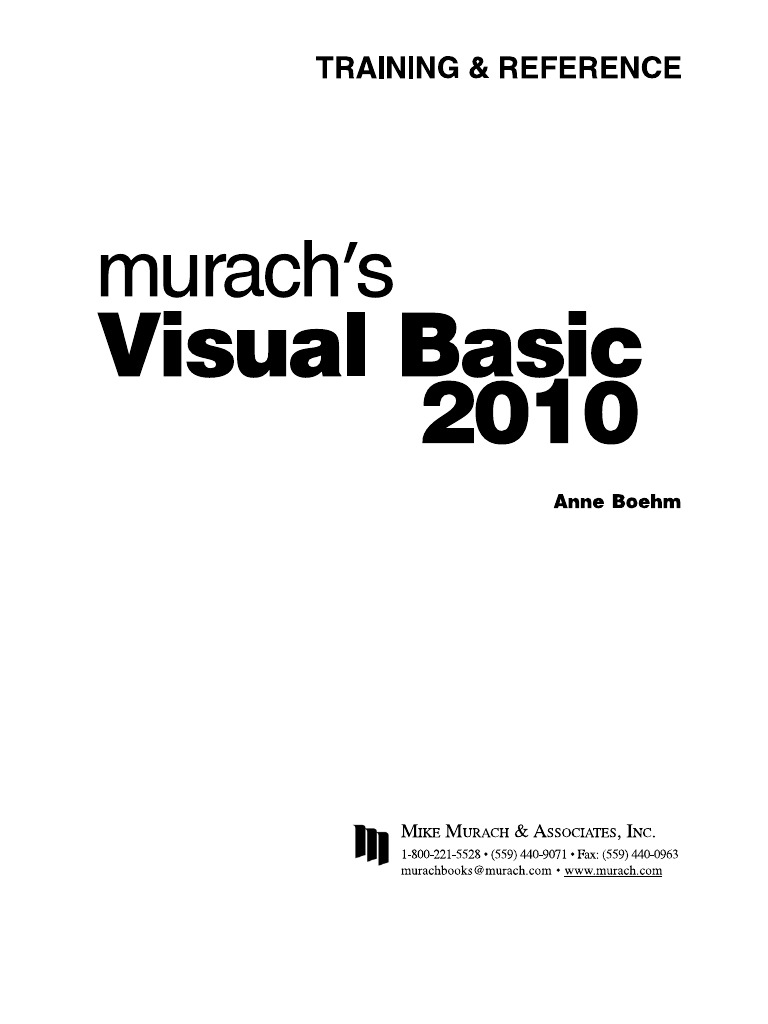 Murach's Visual Basic 2010 | PDF