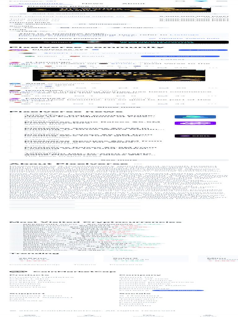 Pixelverse Price Today, PIXFI To USD Live Price, Marketcap and Chart ...
