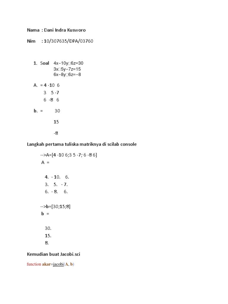 Ian Metode Jacobi Scilab Pdf
