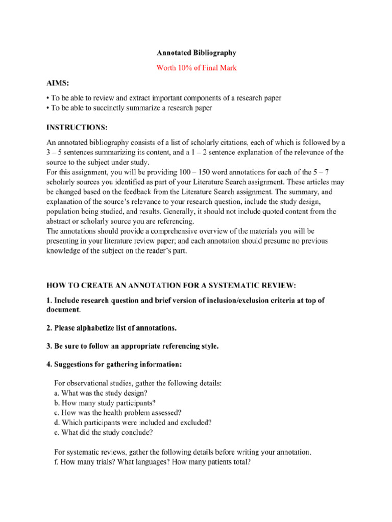 Annotated Bibliography Assignment TCM353 W25 | PDF