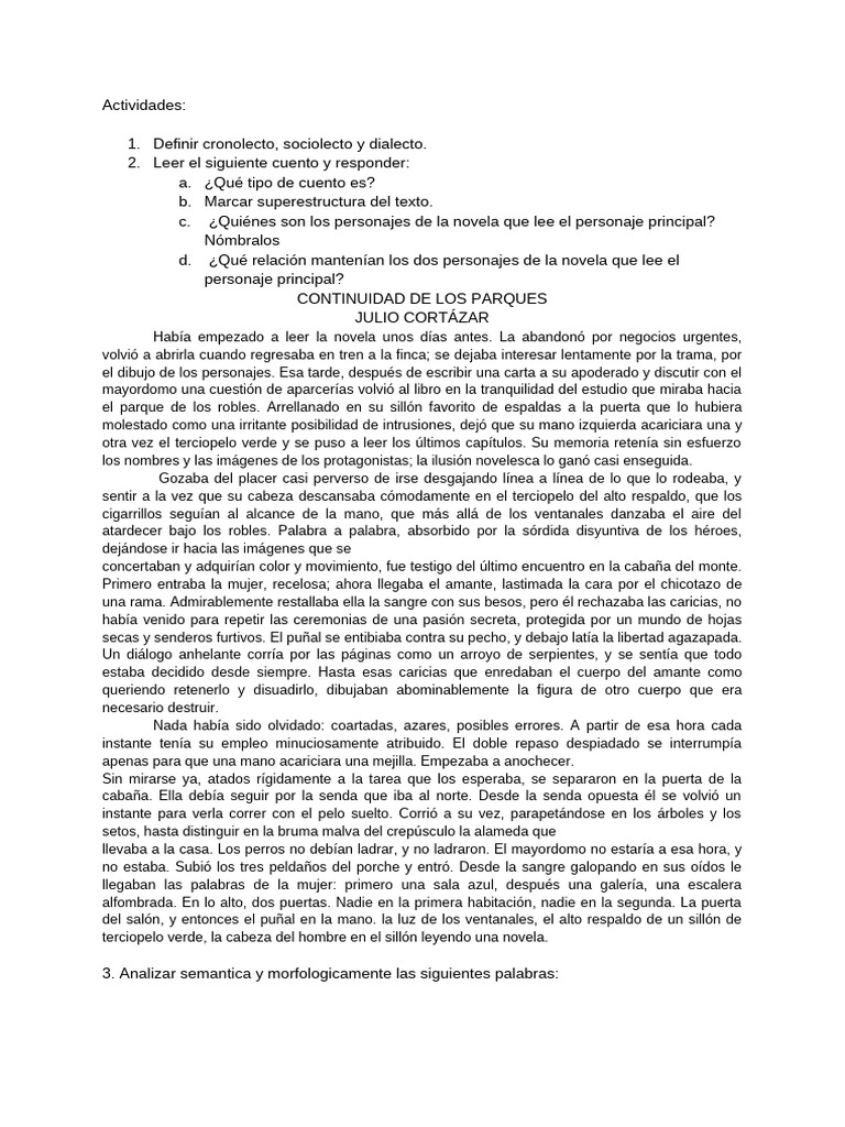 Análisis de "Continuidad de los parques" | PDF | Inteligencia ...