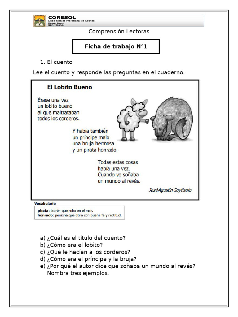 Actividades de Comprensión Lectora | PDF