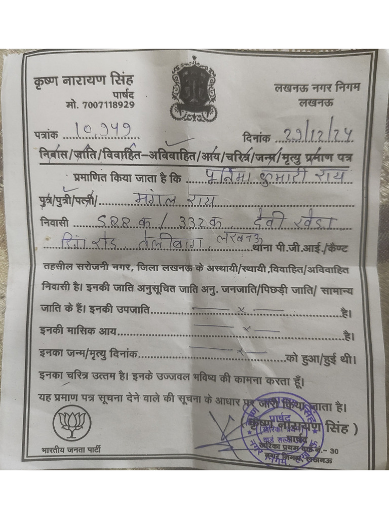 Unmarried Certificate | PDF