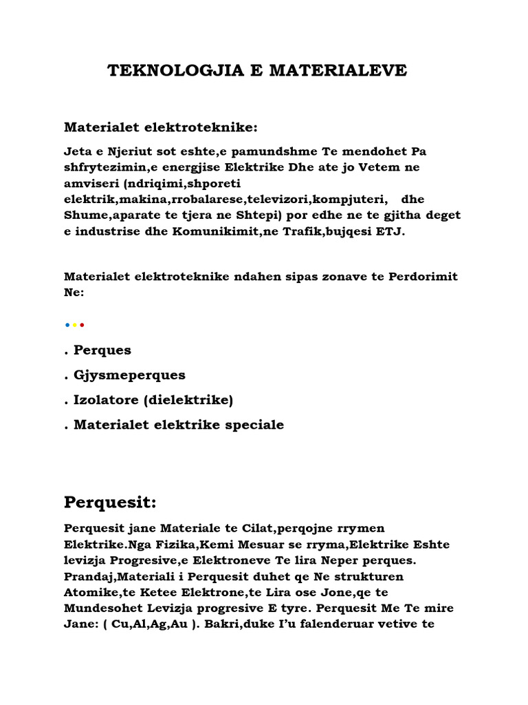 Teknologjia e Materialeve | PDF