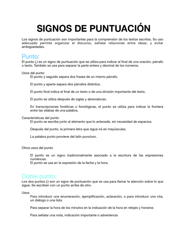 Signos de Puntuación y su Uso | PDF | Coma | Puntuación