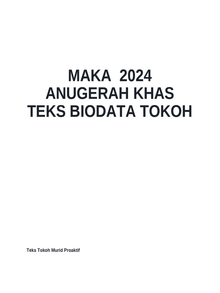Teks Tokoh Murid Maka 2024 | PDF