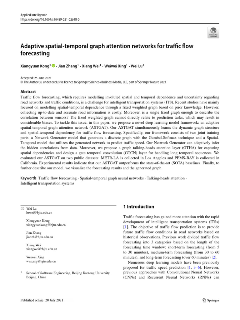 Kong2021_AdaptiveSpatial-temporalGraphA | PDF | Deep Learning | Applied Mathematics