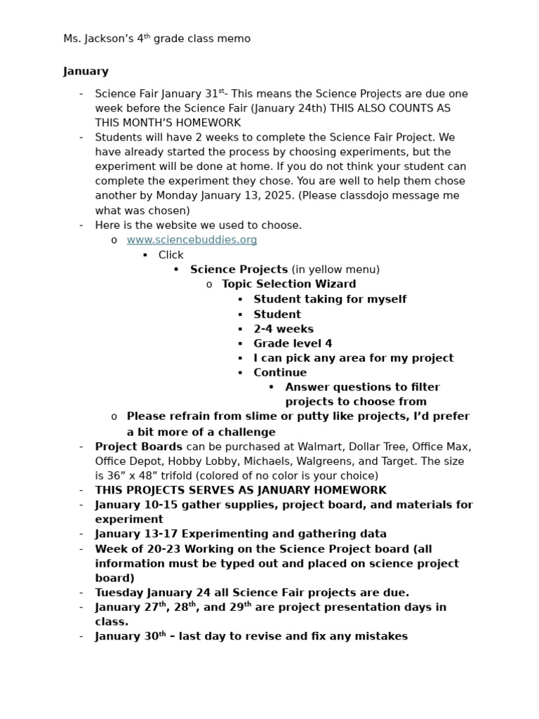 Science Fair Parent Info | PDF