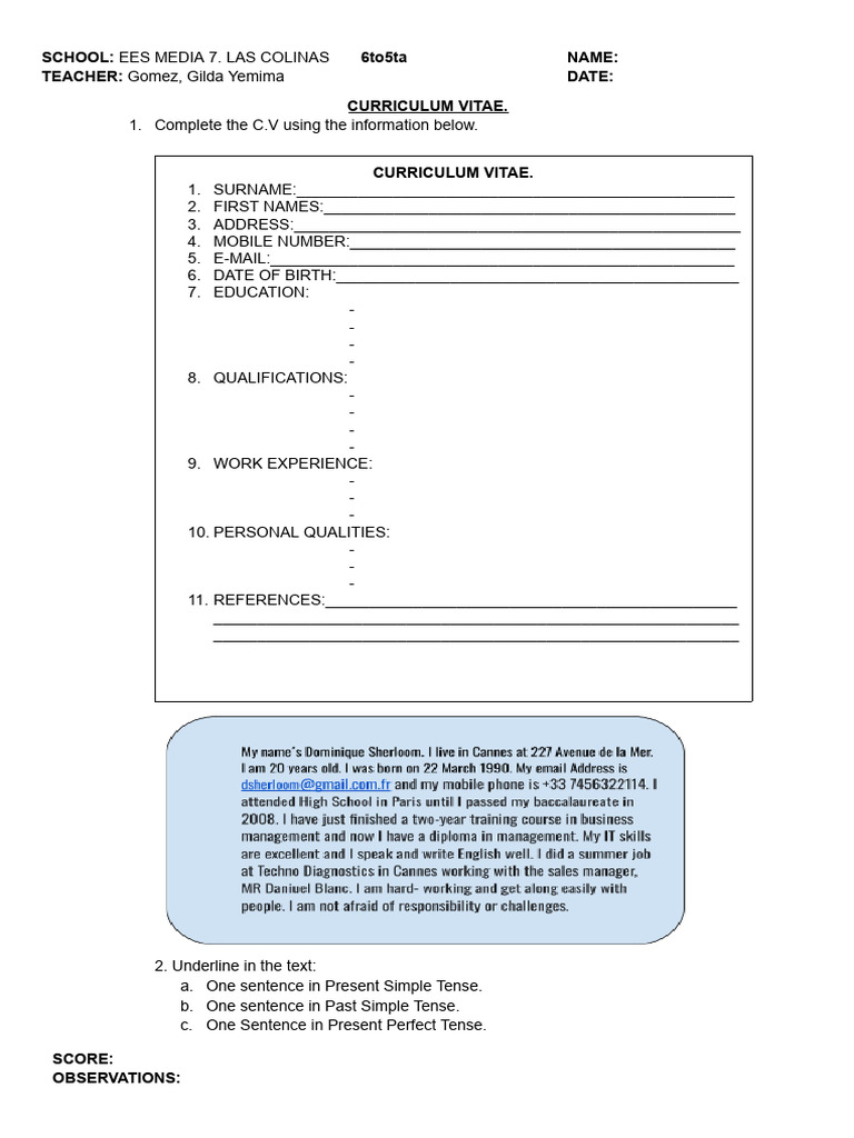 Como Hacer Un Curriculum Vitae | PDF | Linguistics | Grammar
