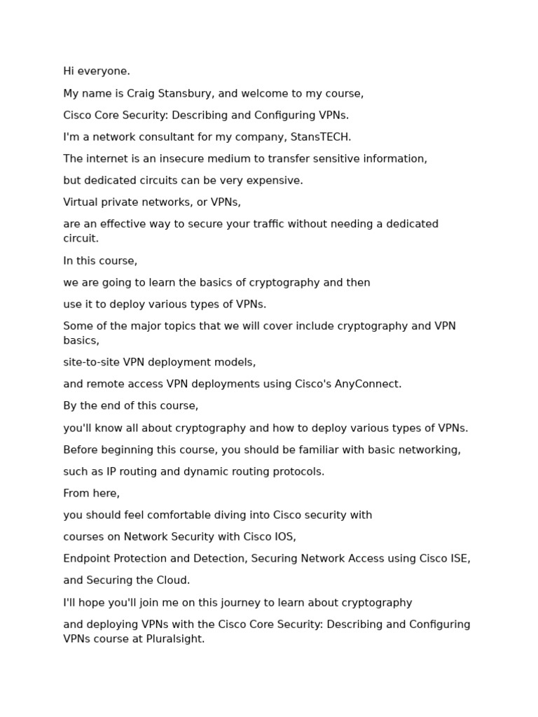 describing and configuring vpns (1) | PDF | Virtual Private Network | Encryption