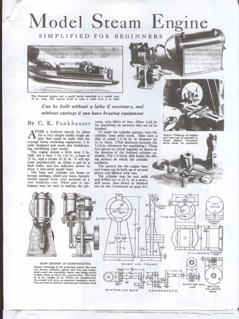 Steam Engine Simplified Pdf Cylinder Engine Industrial Processes