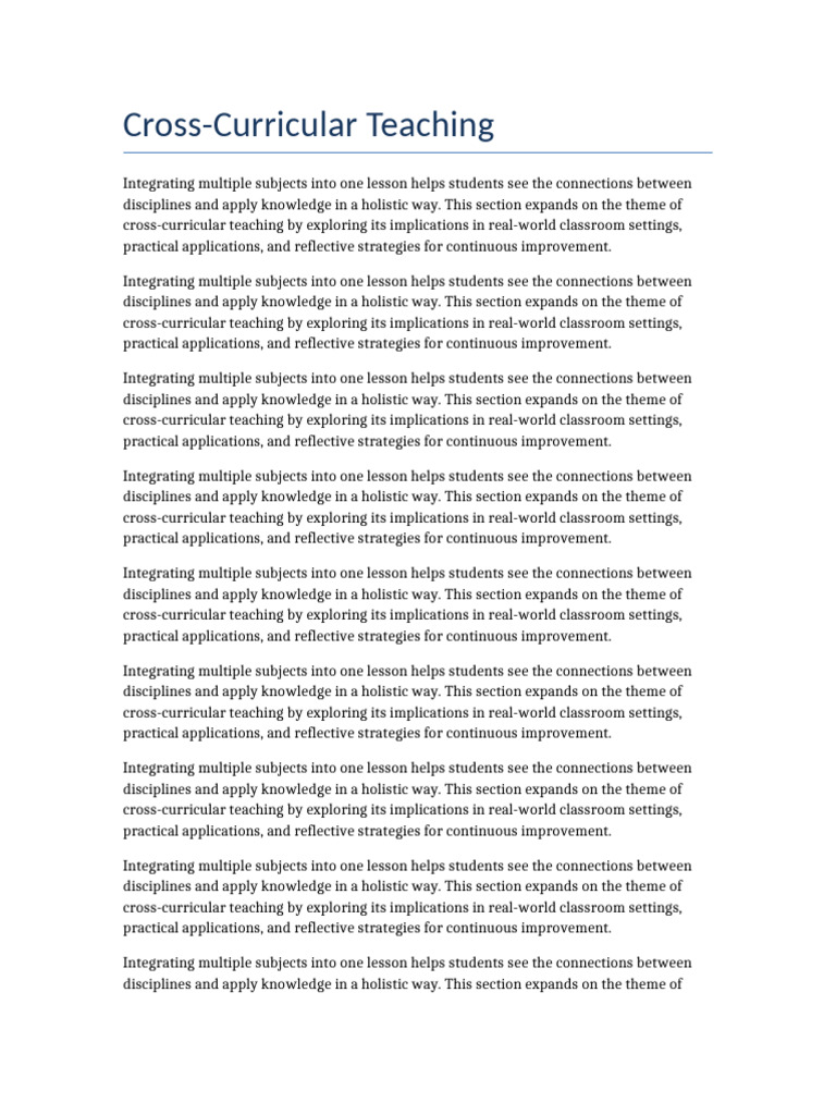 Cross-Curricular Teaching Strategies | PDF | Learning | Education Theory
