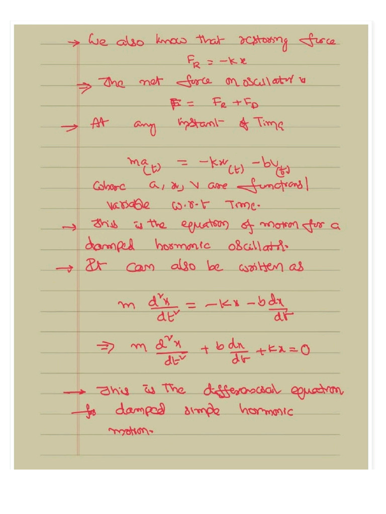 Damped Harmonic Motion | PDF