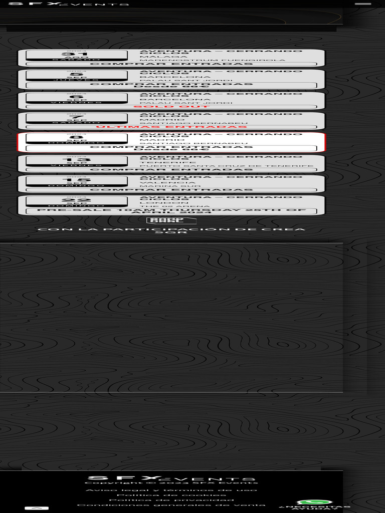 Aventura - Cerrando Ciclos - SFX Events | PDF