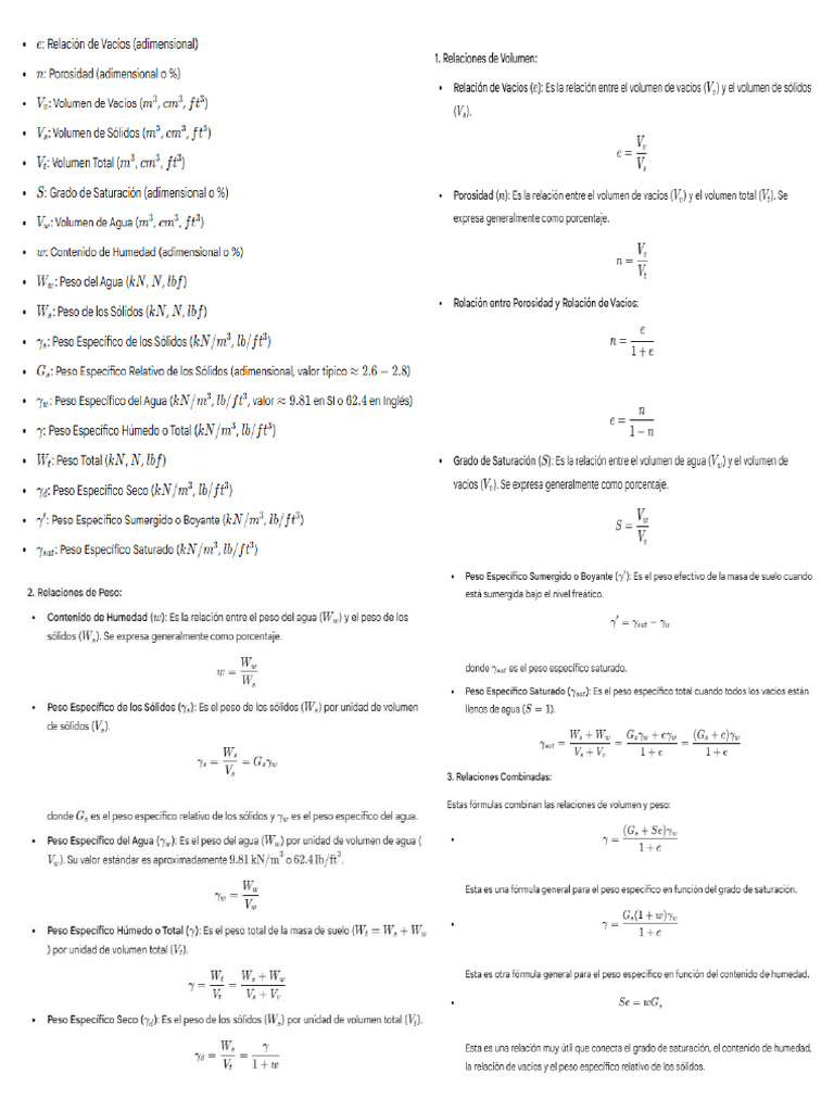 Formula Mec. Suelos | PDF