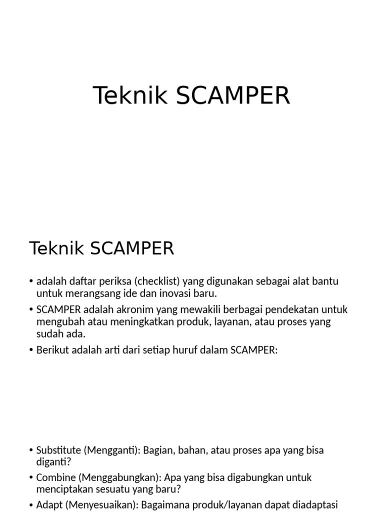 Teknik SCAMPER | PDF