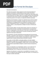 FORMATO. Carta de Disculpas | PDF