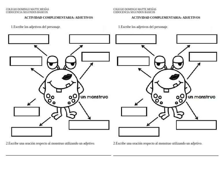LENG. ACTIVIDAD ADJETIVOS | PDF