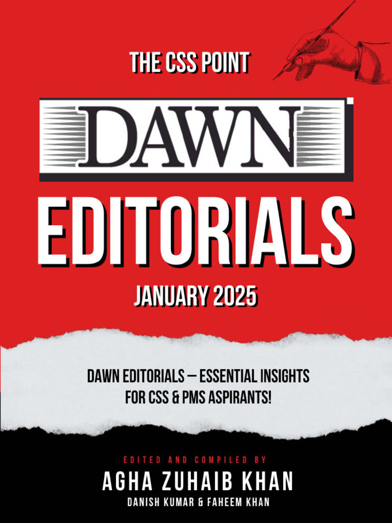 Monthly DAWN Editorials Janaury 2025 Agha Zuhaib Khan | PDF | Cost Of Living | Pension