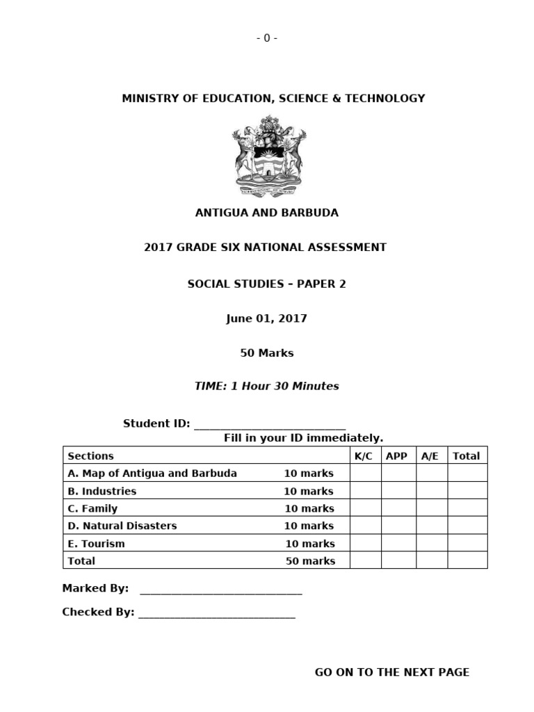 2017 G6NA Social Studies Paper 2 | PDF