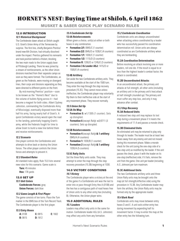 MSQP Hornets Nest Scenario Rules v2 | PDF | Division (Military ...