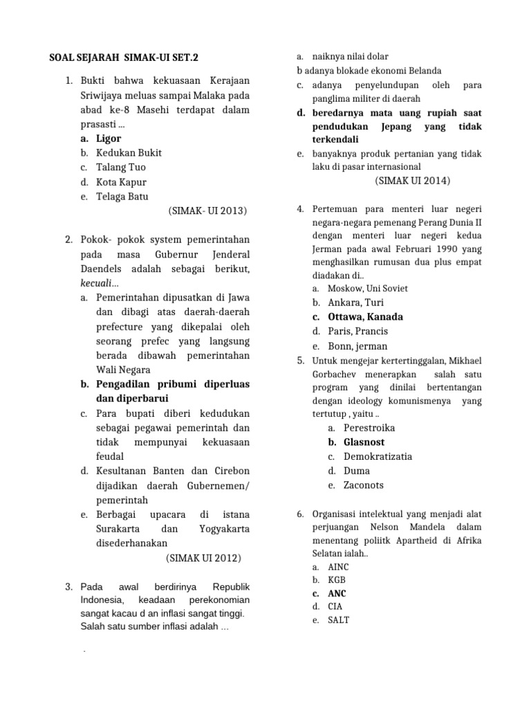 Sejarah. Simak Ui - Set2 | PDF