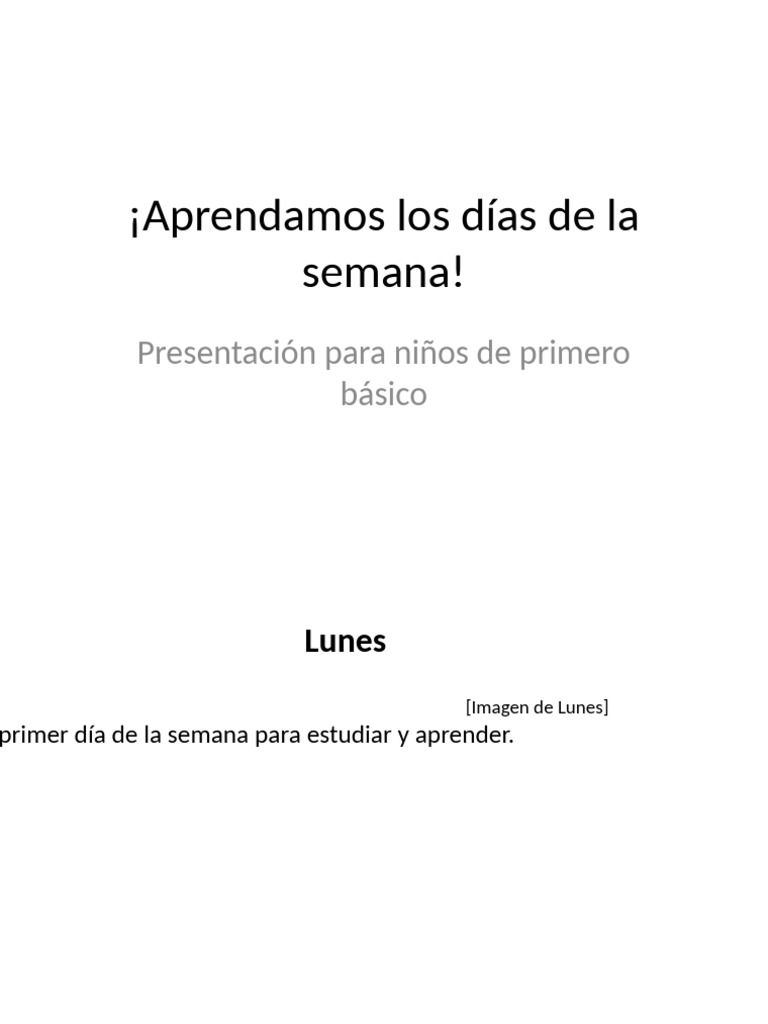 Actividades para aprender los días de la semana | PDF