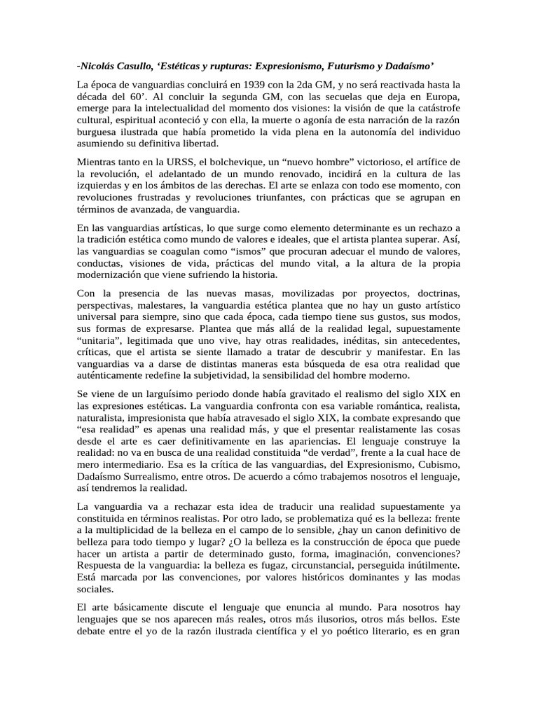 Resumen Mod 3 Lit Europea 2 | PDF | Vanguardia | Expresionismo