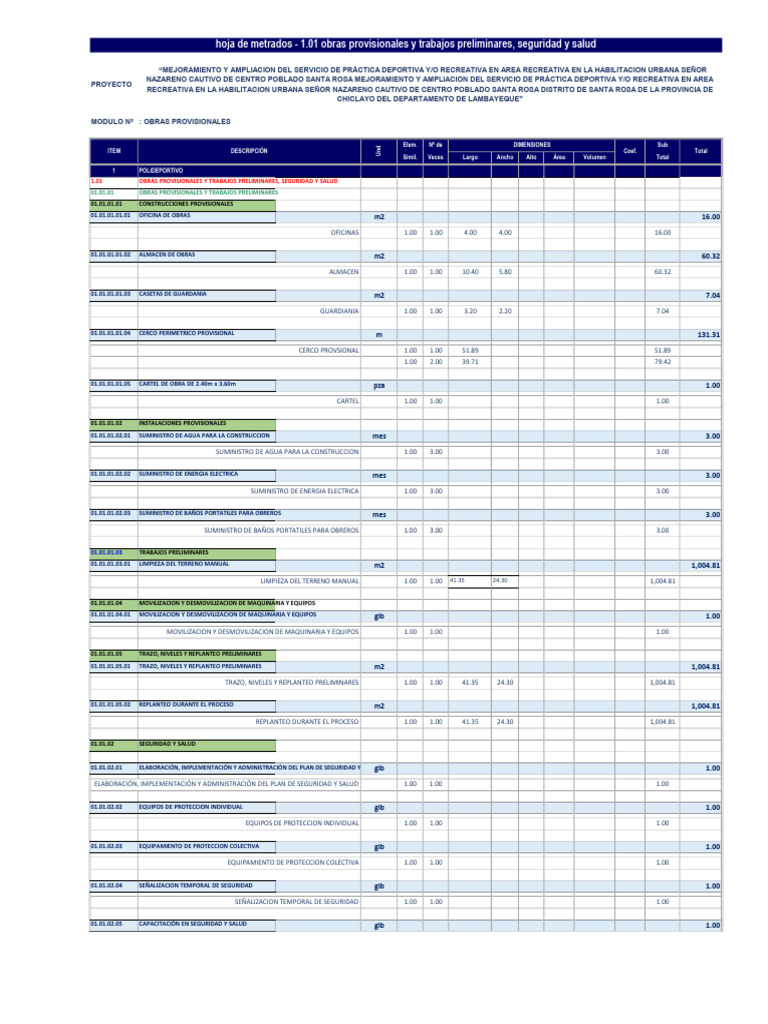 01 Obras Provi | PDF