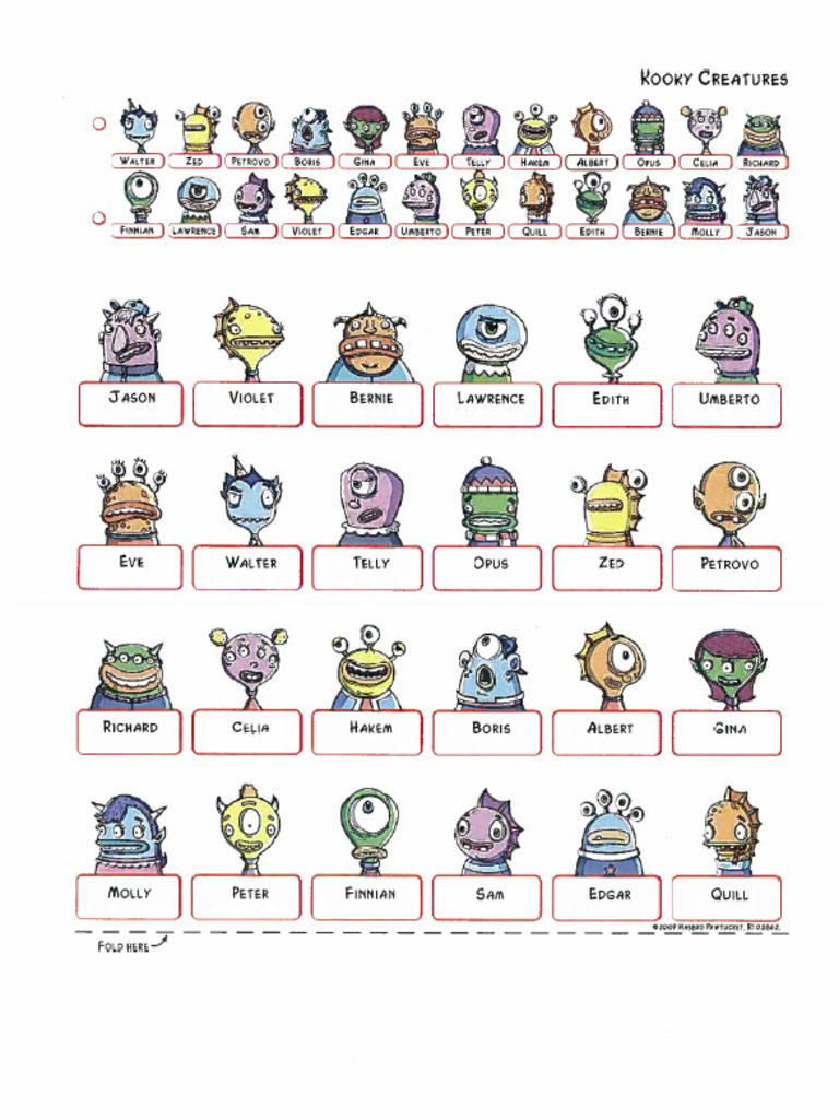 Guess Who KookyCreatures Refill | PDF
