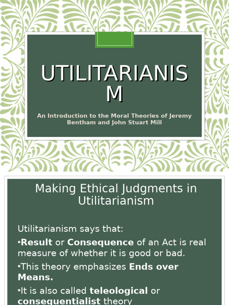 Utilitarianism Theory | PDF | Utilitarianism | Applied Philosophy