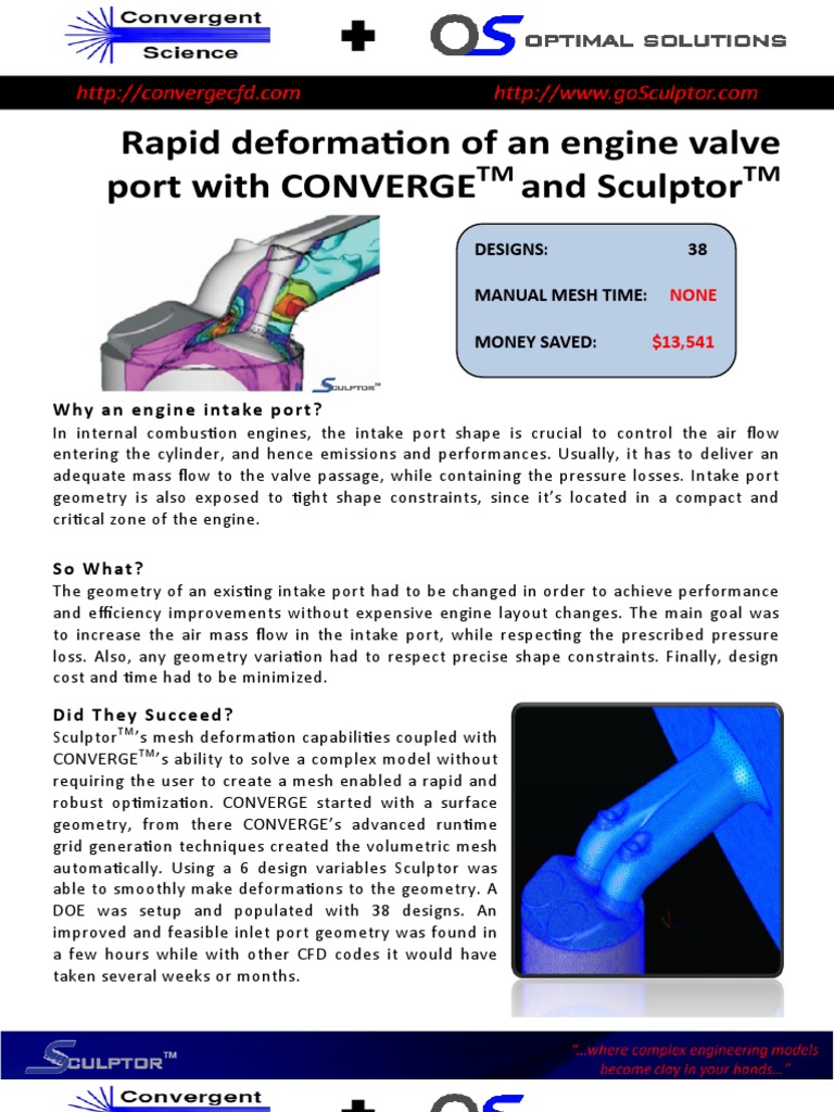 Sculptor & Converge CFD | PDF | Computational Fluid Dynamics | Internal Combustion Engine