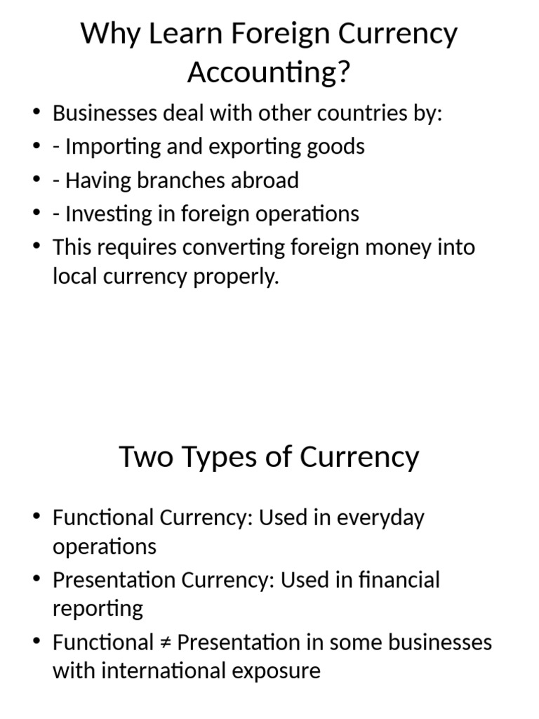 Understanding Foreign Currency Accounting | PDF | Currency | Money