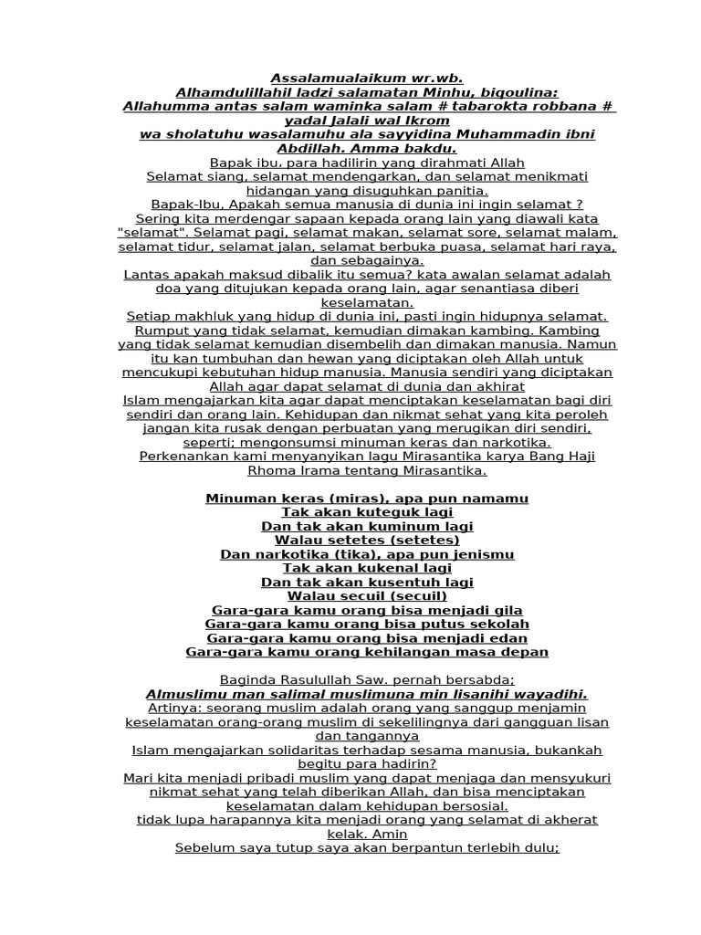 Naskah Pildacil Pentas PAI Dengan Judul Adab Dengan Sesama | PDF