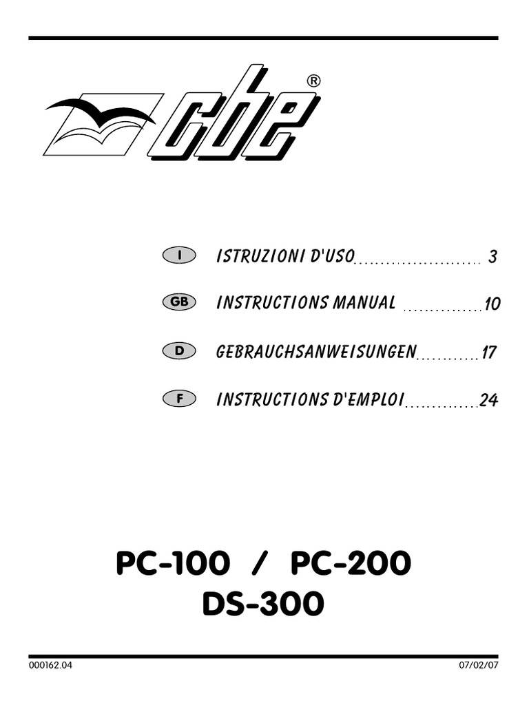 CBE PC100 KIT & PC200 KIT Instruction Manual | PDF | Battery Charger ...