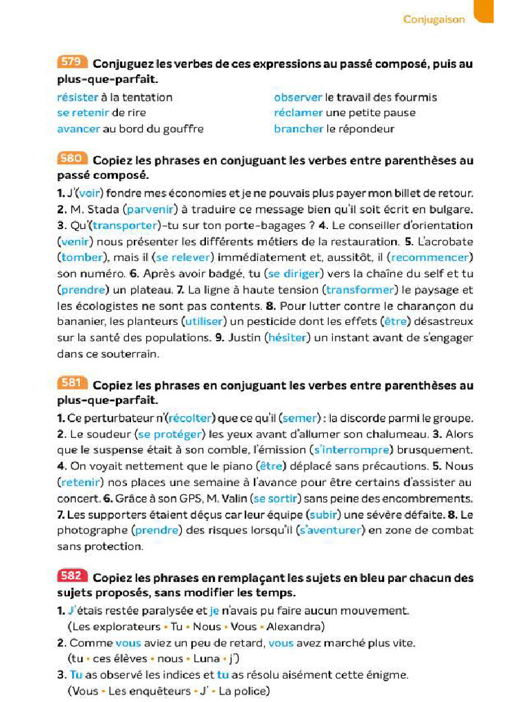 Le plus que parfait_ exercices | PDF