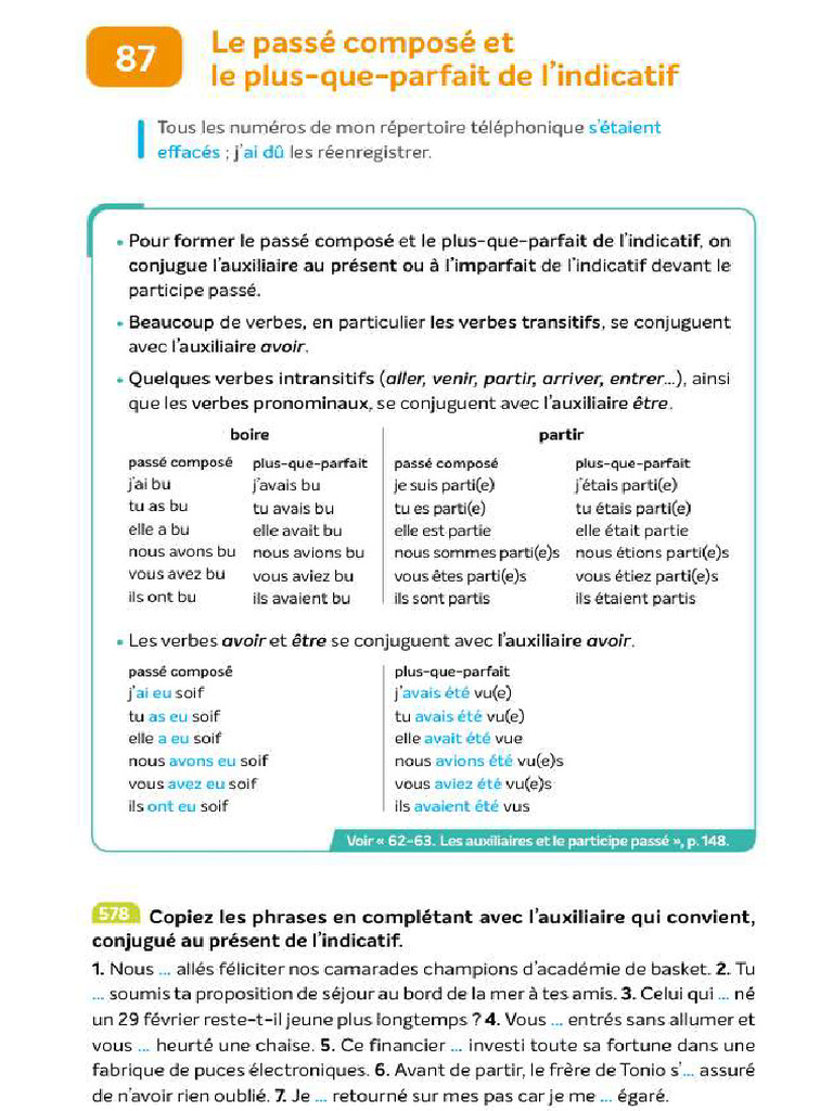 Le Passé Composé Et Le Plus Que Parfait de L'indicatif | PDF